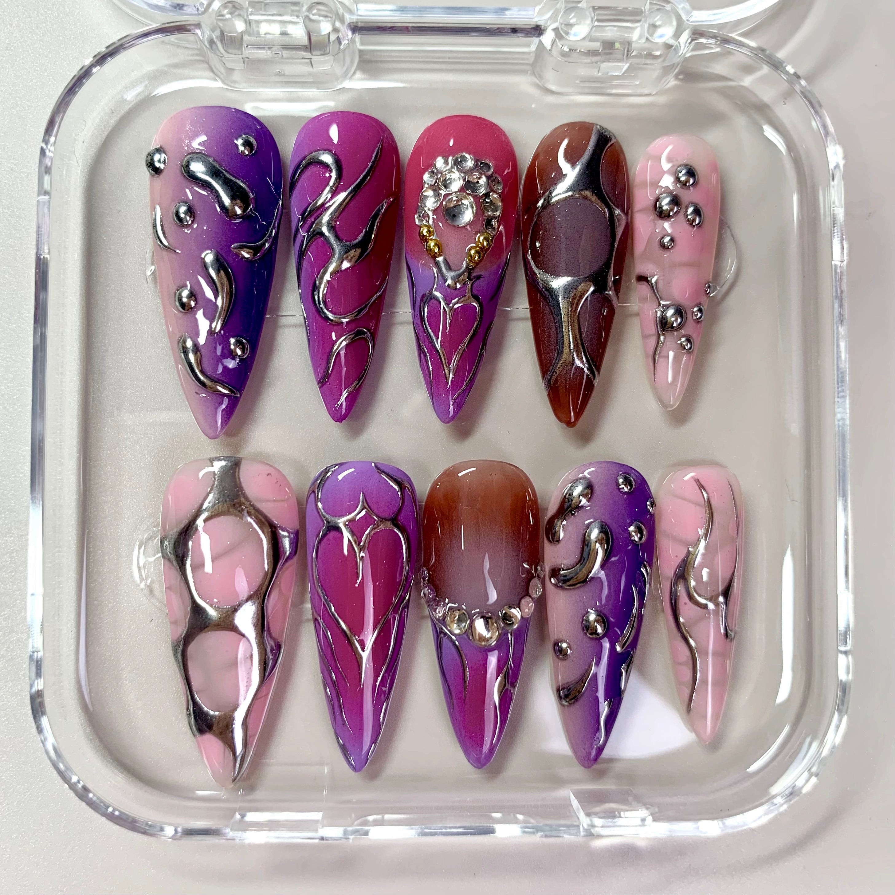 Metallic Bloom – SugarNailArt.com